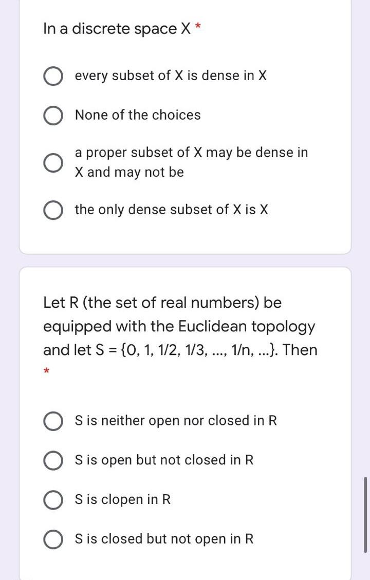 Solved In a discrete space X * every subset of X is dense in | Chegg.com