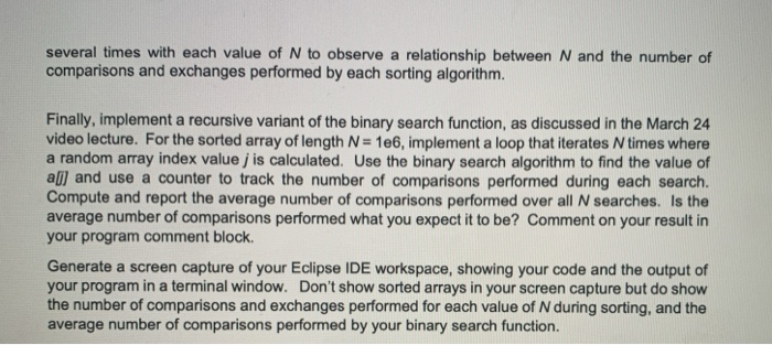 Solved In this exercise you will implement Bubble Sort and | Chegg.com
