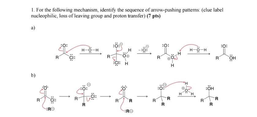 Solved For the following mechanism, identify the sequence of | Chegg.com