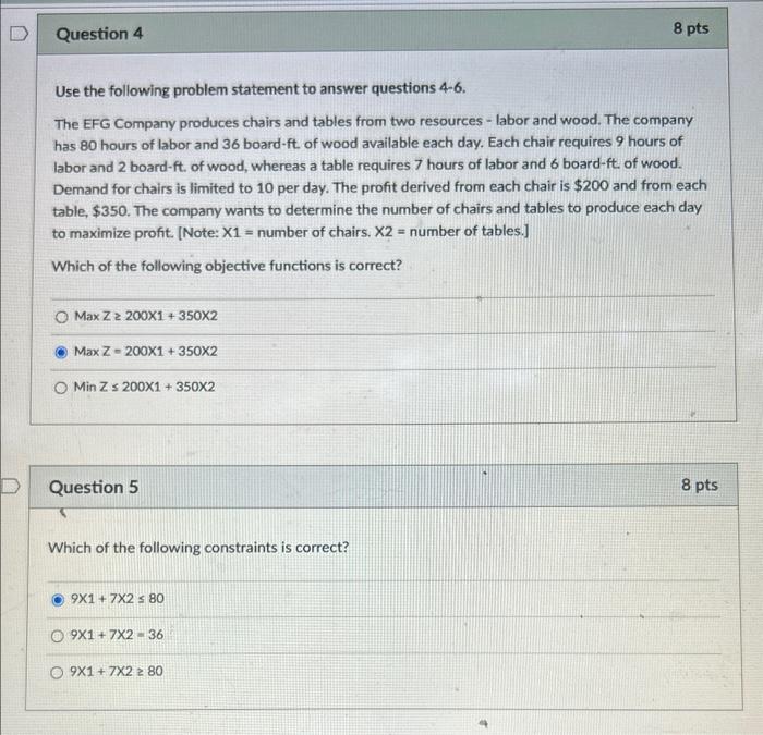Solved Use the following problem statement to answer | Chegg.com