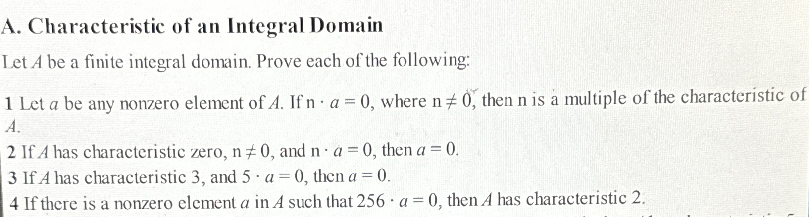 I need 1 ﻿and 4 ﻿please:A. ﻿Characteristic of an | Chegg.com