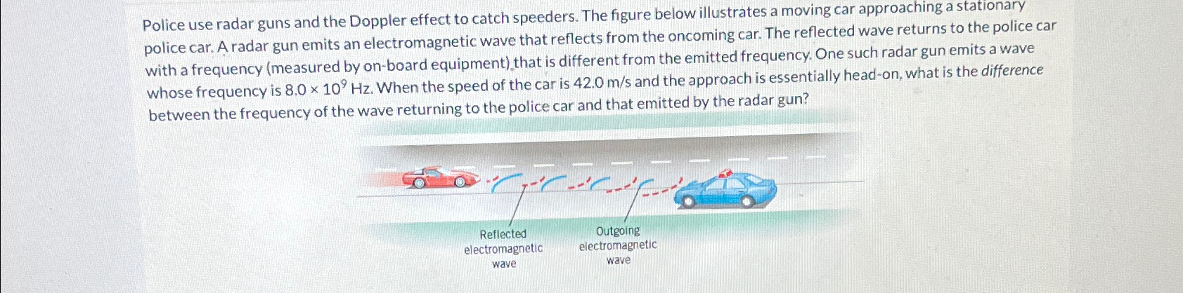 Solved Police use radar guns and the Doppler effect to catch | Chegg.com