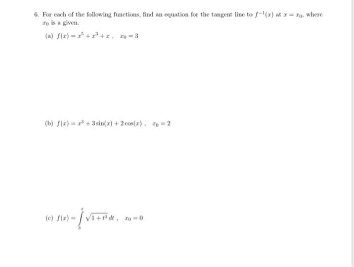 Solved 6. For each of the following functions, find an | Chegg.com