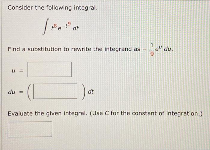Solved Consider the following integral. Seet at Find a | Chegg.com