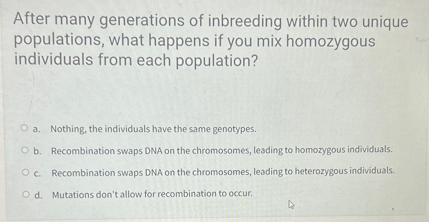 Solved After many generations of inbreeding within two | Chegg.com