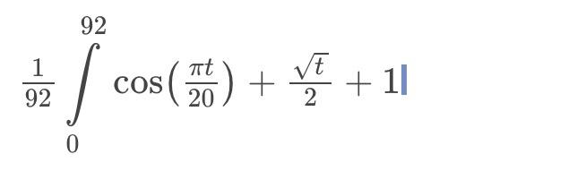 Solved 921∫092cos(20πt)+2t+1∣ | Chegg.com