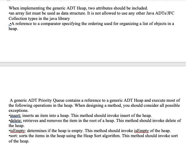 ADT Heap and ADT Priority Queue: Note: It is required | Chegg.com