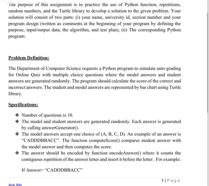 Solved I he purpose of this assignment is to practice the | Chegg.com