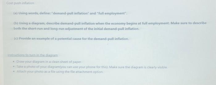 Solved (a) Using words, define: "demand-pull inflation" and | Chegg.com