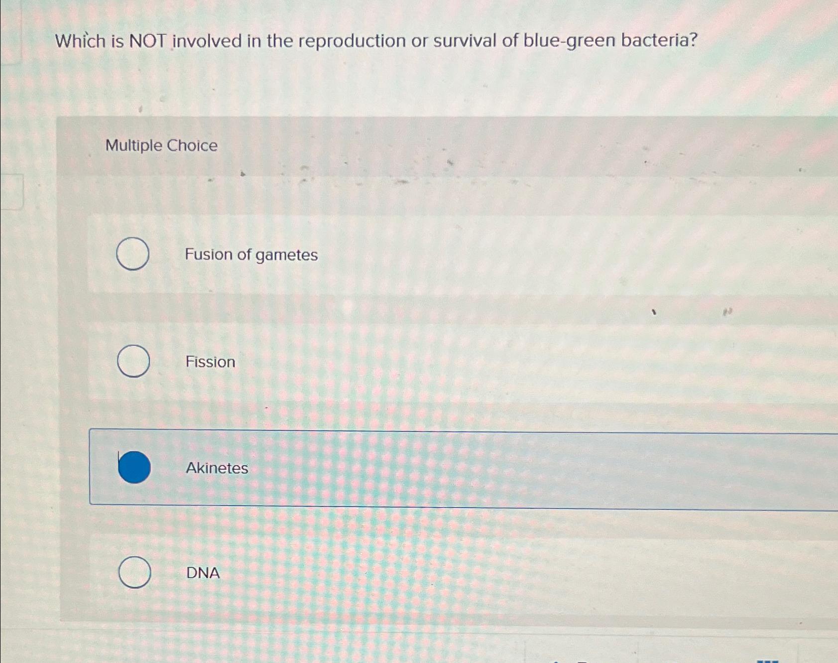 Solved Which is NOT involved in the reproduction or survival | Chegg.com
