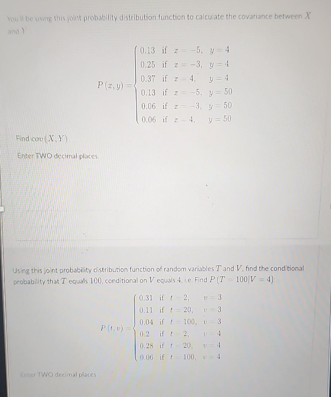 Tou li be using this joint probability distribution | Chegg.com