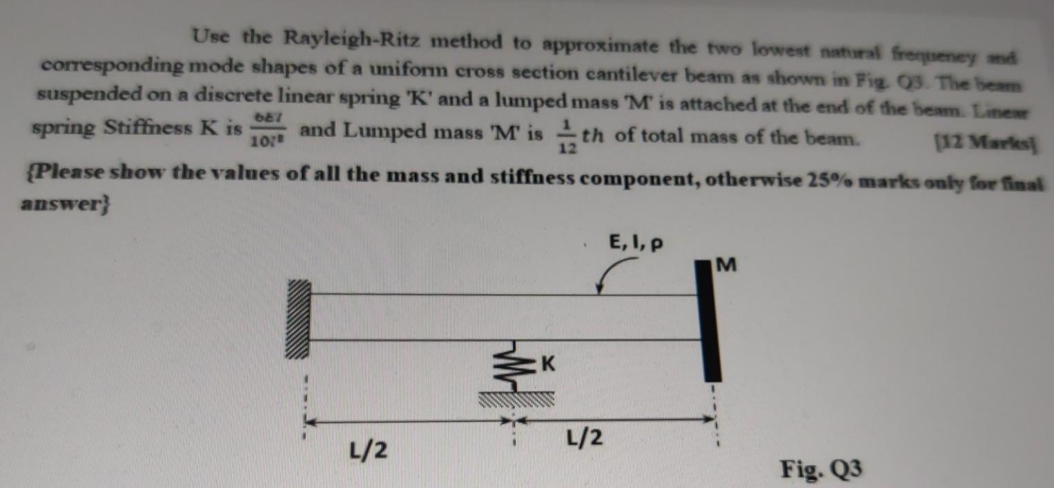 Solved Use the Rayleigh-Ritz method to approximate the two | Chegg.com