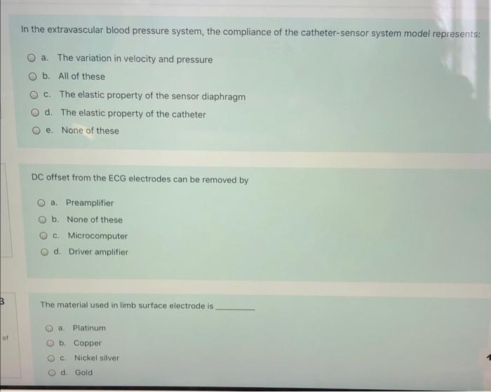 Solved In the extravascular blood pressure system, the | Chegg.com