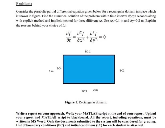 Solved Consider The Parabolic Partial Differential Equation
