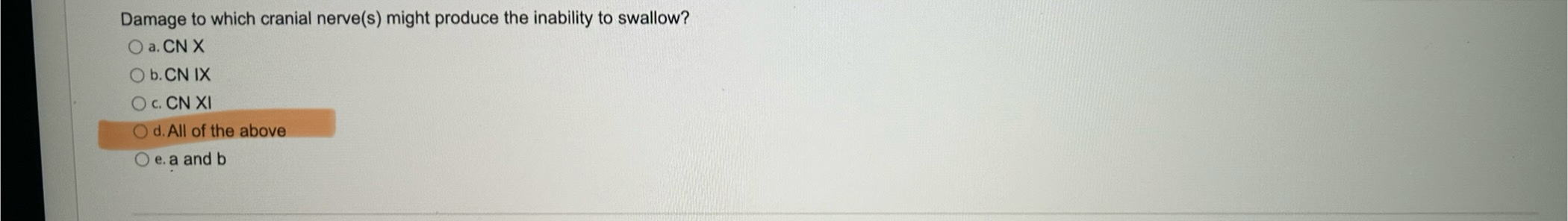 Solved Damage to which cranial nerve(s) ﻿might produce the | Chegg.com