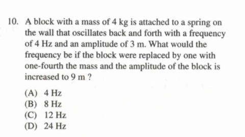 Solved 10. A block with a mass of 4 kg is attached to a | Chegg.com