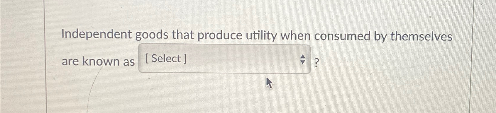 Solved Independent goods that produce utility when consumed | Chegg.com