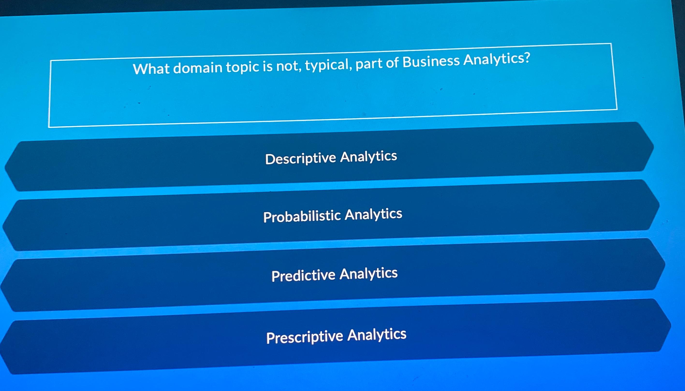 Solved What domain topic is not, typical, part of Business | Chegg.com