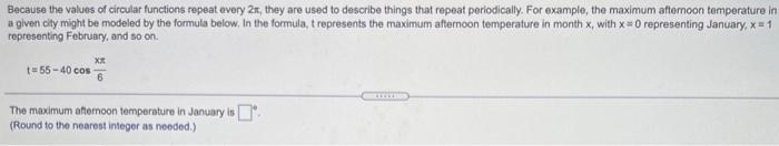 Solved Because the values of circular functions repeat every | Chegg.com