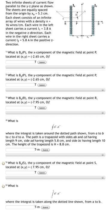 Solved 888888888 Two infinite sheets of current flow | Chegg.com
