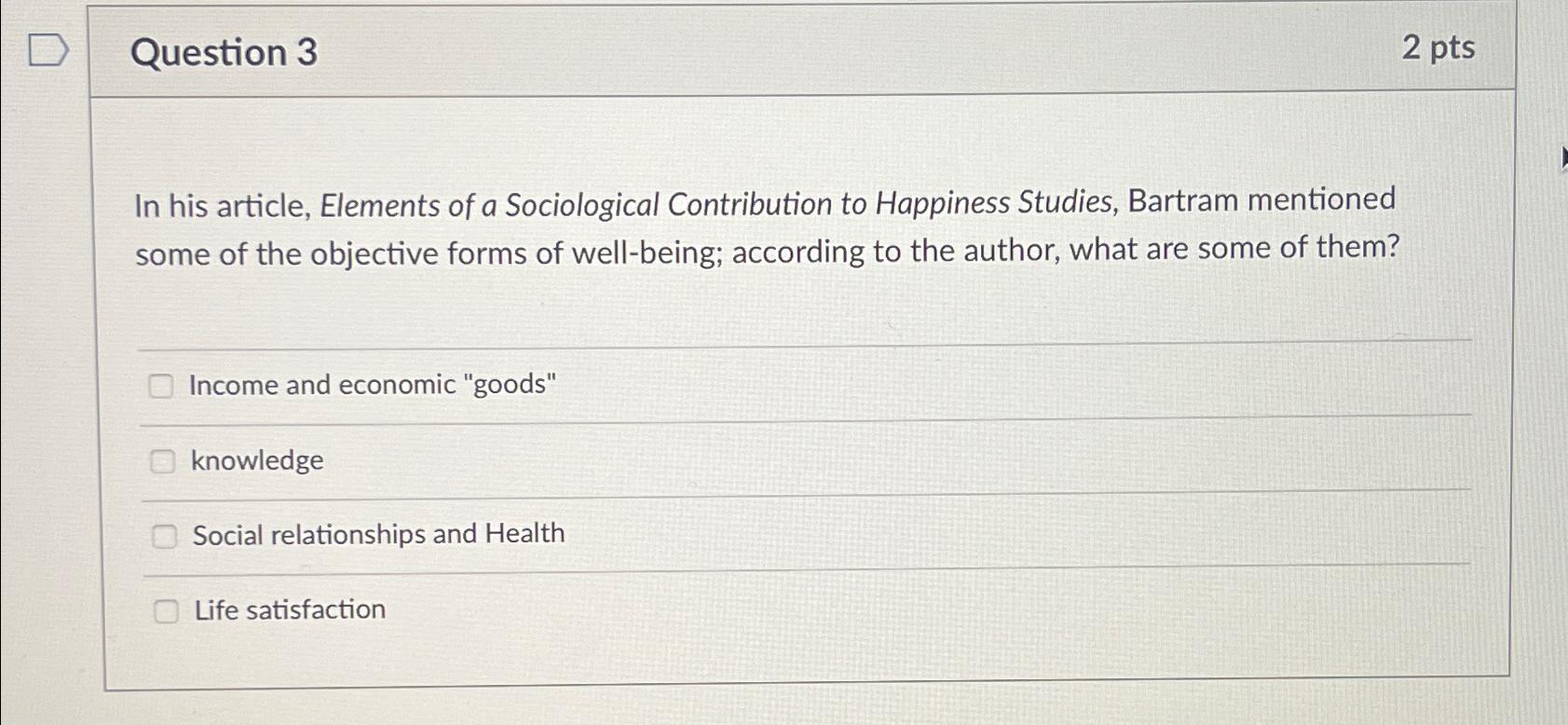 Solved Question 32 ﻿ptsIn his article, Elements of a | Chegg.com