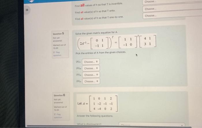 Solved Solve the given matric equation for A. | Chegg.com