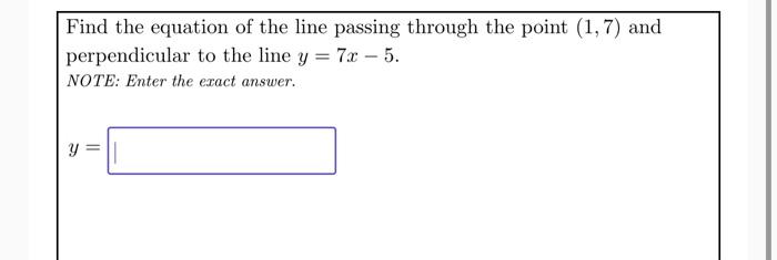 Solved Find The Equation Of The Line Passing Through The
