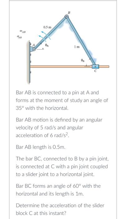 Solved BarAB is connected to a pin at A and forms at the | Chegg.com