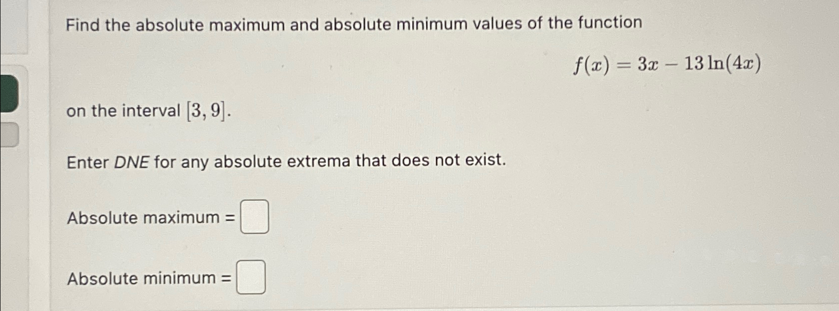 Solved Find the absolute maximum and absolute minimum values | Chegg.com
