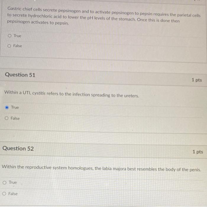 Solved Gastric chief cells secrete pepsinogen and to | Chegg.com