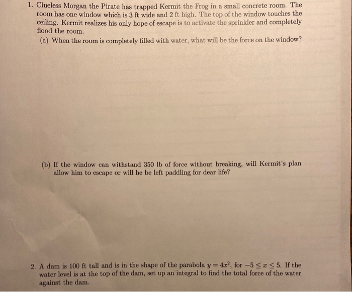 Solved 1. Clueless Morgan the Pirate has trapped Kermit the | Chegg.com