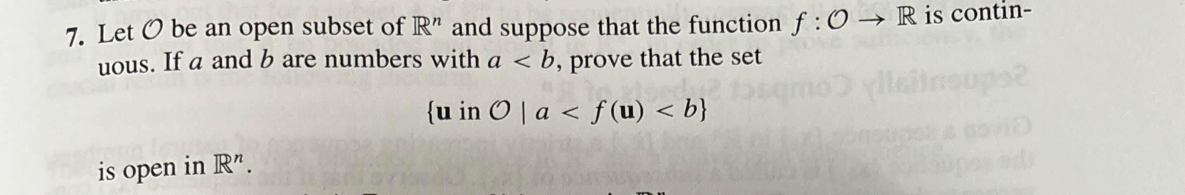 Solved Let O ﻿be an open subset of Rn ﻿and suppose that the | Chegg.com