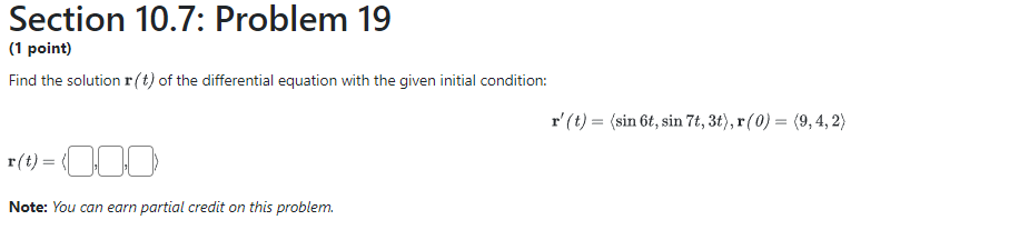Solved Section 10.7: Problem 19(1 ﻿point)Find the solution | Chegg.com