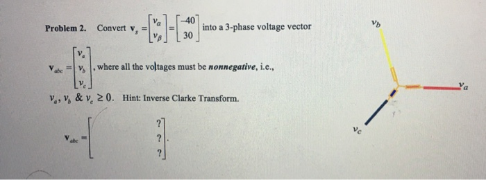 Solved 5 Problem 2. Convert v, = -CHI 40 30 into a 3-phase | Chegg.com