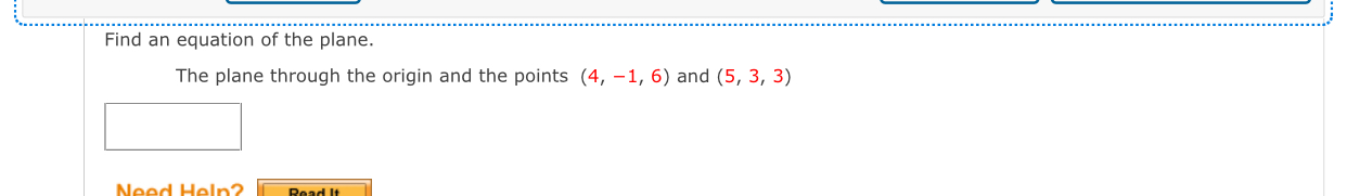 Solved Find an equation of the plane.The plane through the | Chegg.com