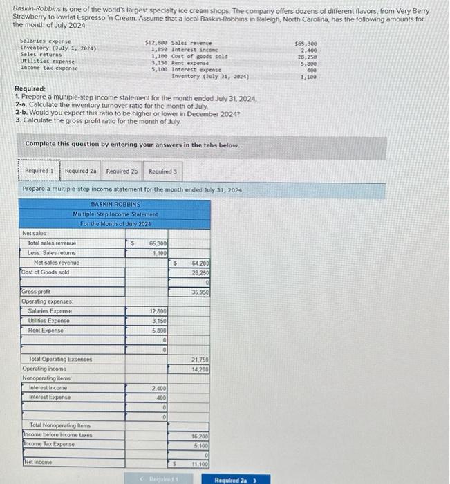 Solved Baskin-Robbins is one of the world's largest | Chegg.com