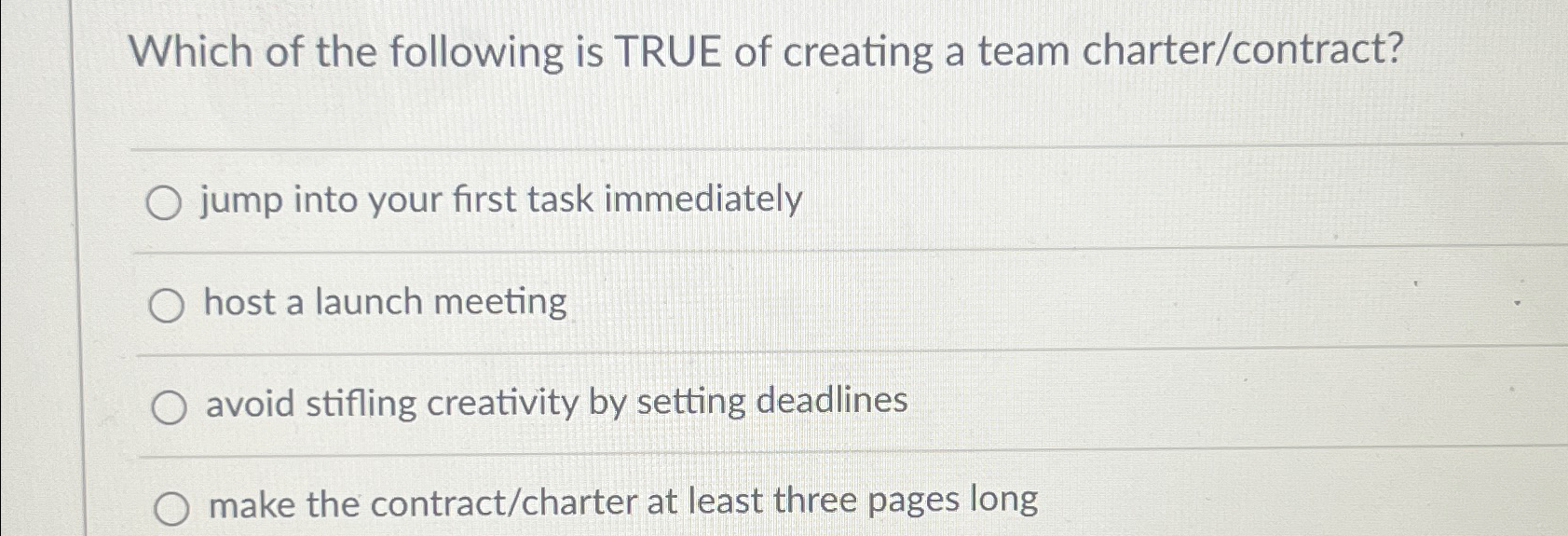 Solved Which of the following is TRUE of creating a team | Chegg.com