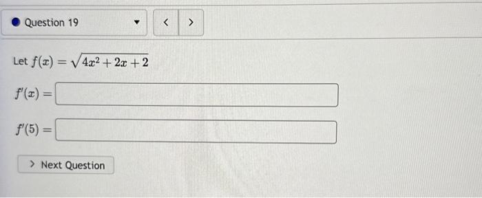 Solved Let f(x)=4x2+2x+2 f′(x)= | Chegg.com