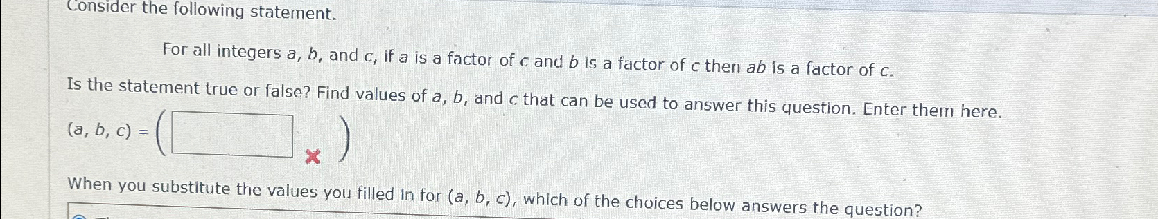 Solved Consider the following statement.For all integers | Chegg.com