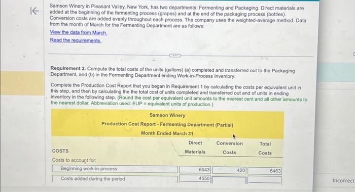 Samson Winery in Pleasant Valloy, New York, has two | Chegg.com