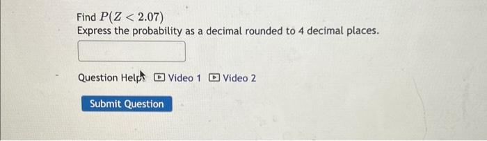 Solved Find P(Z