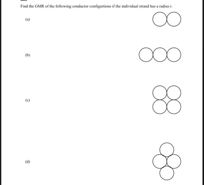 Solved Find the GMR of the following conductor configurtions | Chegg.com