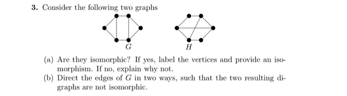 Solved Consider the following two graphsare they isomorphic? | Chegg.com