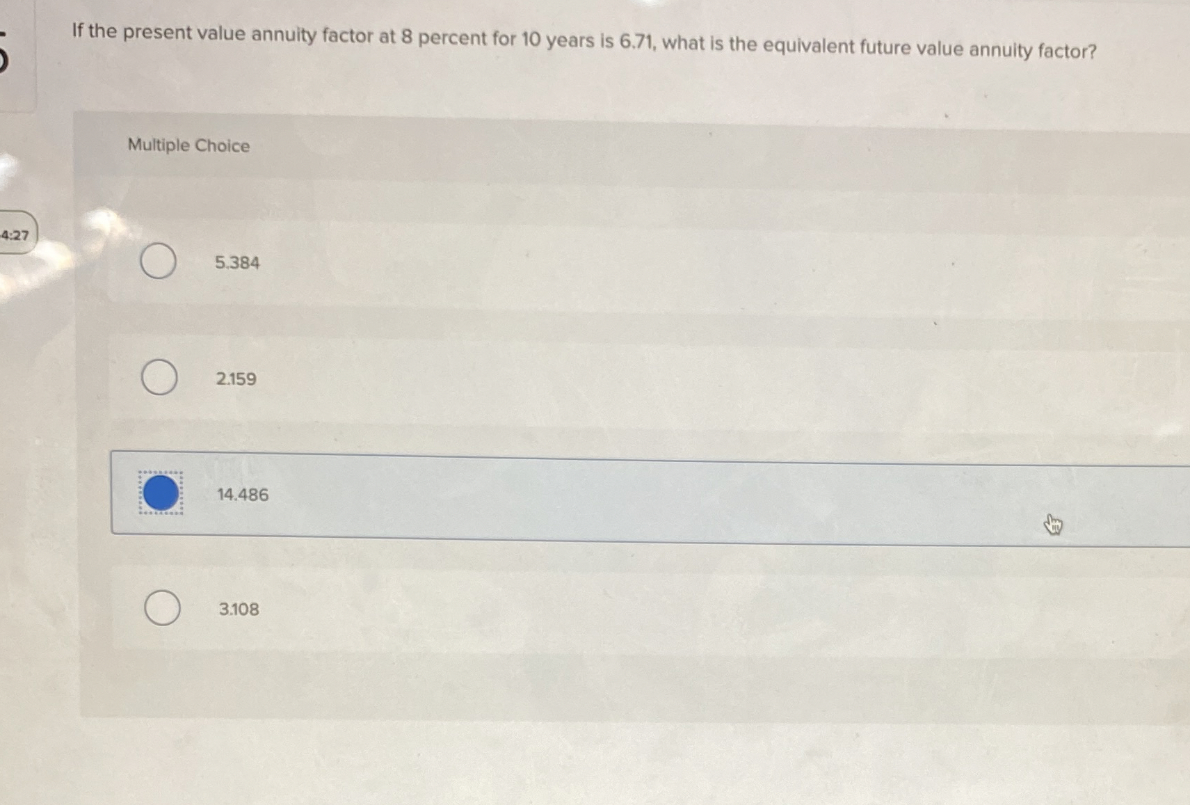 Solved If the present value annuity factor at 8 ﻿percent for | Chegg.com