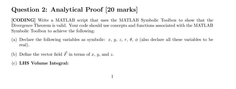 Question 2 Analytical Proof 20 Marks Coding 6235