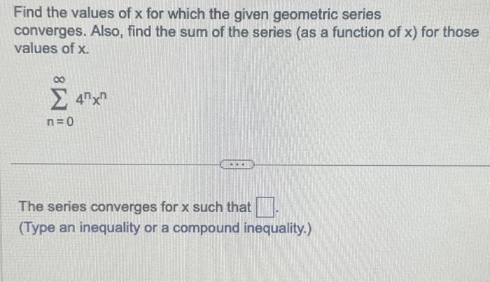 Solved Find the values of x for which the given geometric | Chegg.com