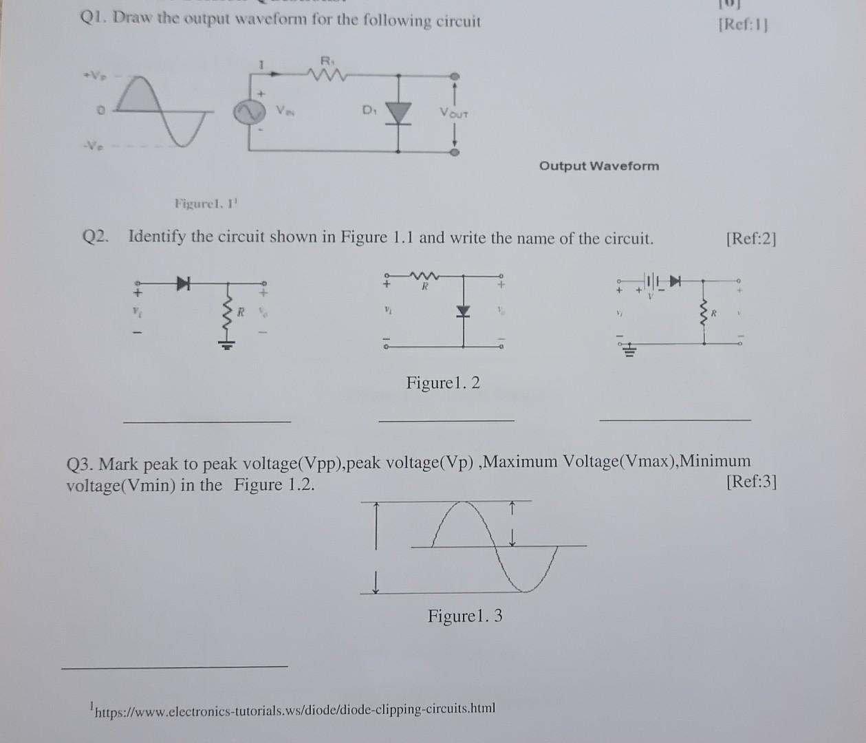 Solved Q1. Draw the output waveform for the following | Chegg.com