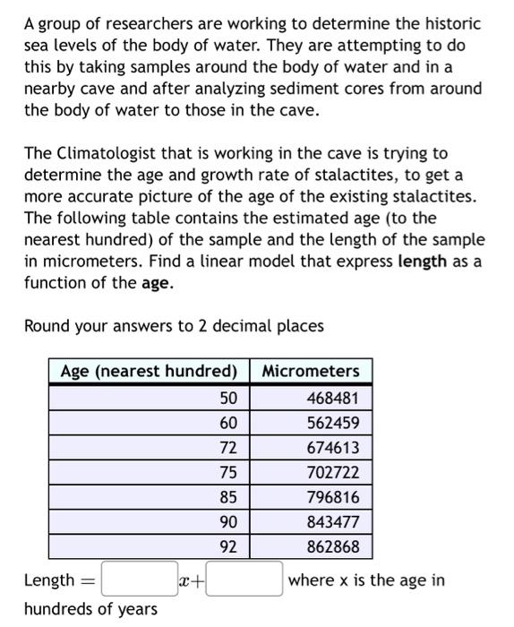 Solved A group of researchers are working to determine the | Chegg.com