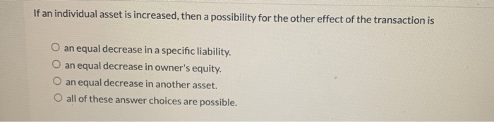 Solved If an individual asset is increased, then a | Chegg.com