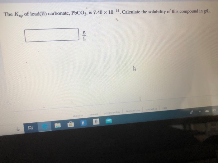 Solved The Kp of lead(II) carbonate, PbCO3, is 7.40 x 10-14. | Chegg.com